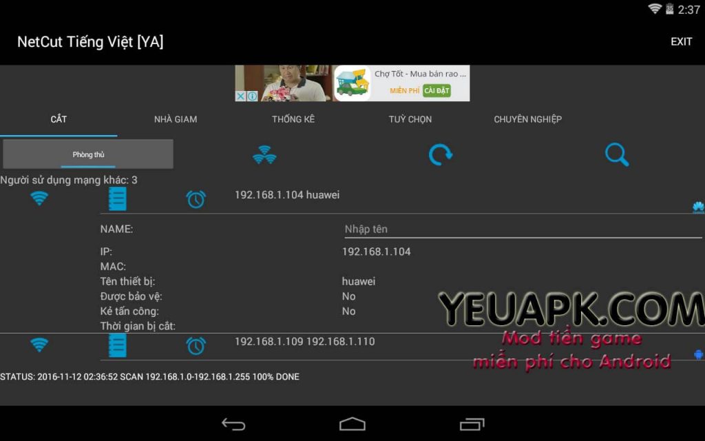 NetCut Tiếng Việt – Phá Wifi cực “khủng” cho Android