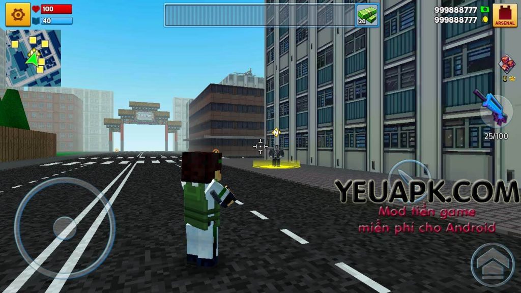 Block City Wars mod tiền – Game chiến tranh thành phố cho Android