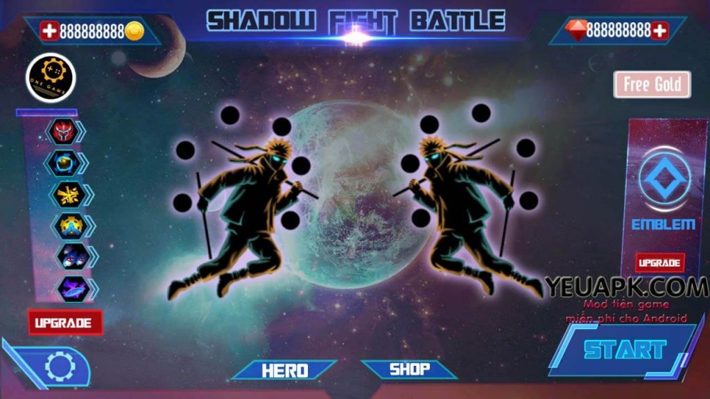 Shadow Battle Warriors mod gold & diamonds (full tiền) cho Android