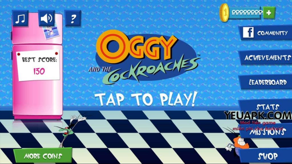 Oggy mod vàng (coins) – Game chú mèo Oggy cho Android