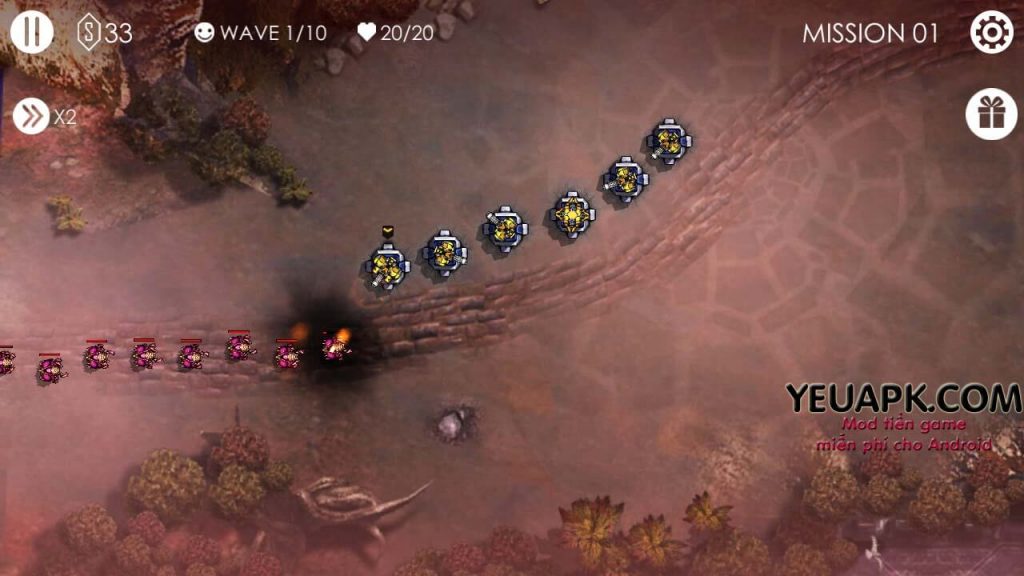 Tower Defense Invasion HD mod diamonds (kim cương) cho Android