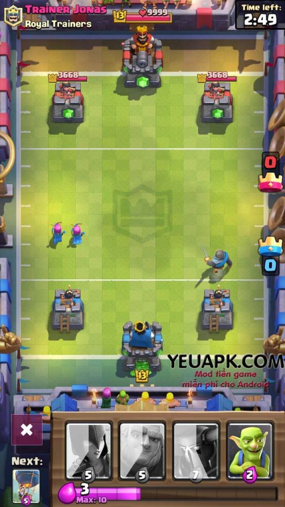 Clash Royale HD mod vàng và kim cương (coins gems) cho Android