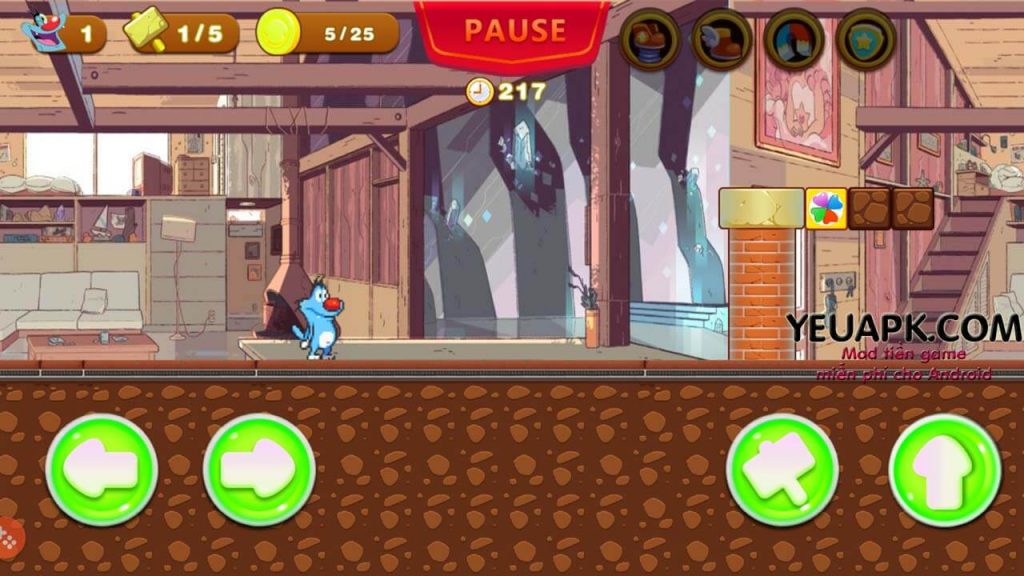 Oggy And The Cockroaches mod kim cương (gems) cho Android