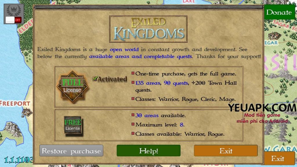 Exiled Kingdoms RPG mod tiền [Full] – Game nhập vai phiêu lưu cho Android