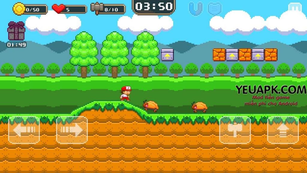 Super Jim Jump mod kim cương – Game Mario ăn nấm “chế” cho Android