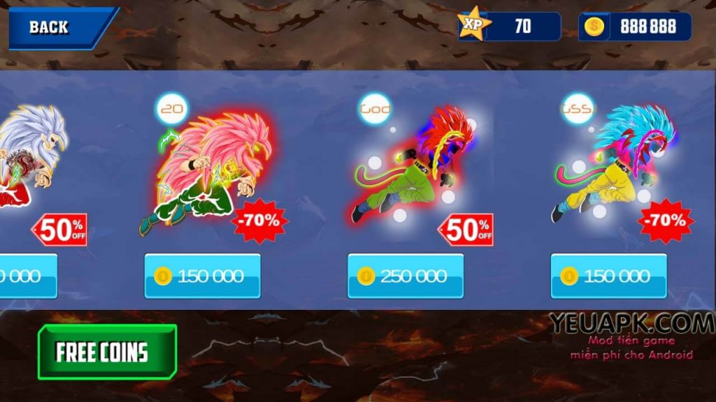 Devil Fighter Dragon X mod vàng (coins) – Game Ngọc Rồng X cho Android
