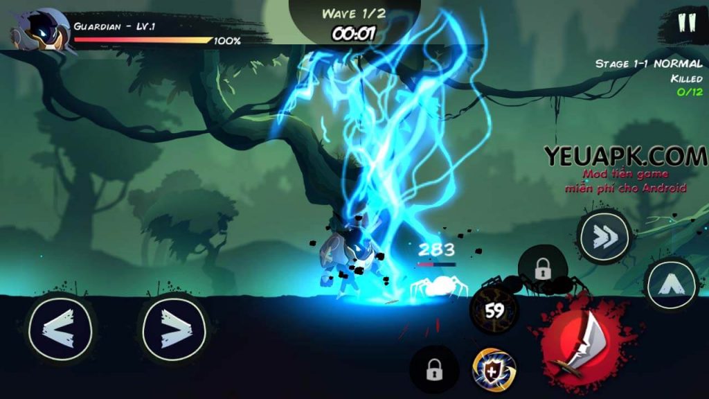 Shadow Stickman Fight for Justice mod mở khoá chế tạo (craft & heroes ...