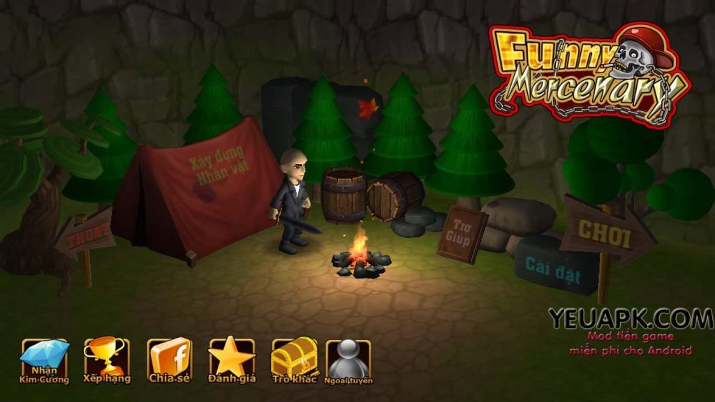 Funny Mercenary v2.3 mod kim cương – Game MOBA Tiếng Việt cho Android