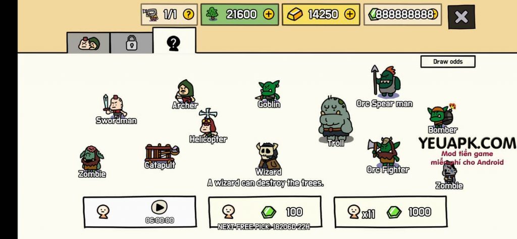 Cartoon Craft mod kim cương (gems) – Game Warcraft Mini RTS cho Android