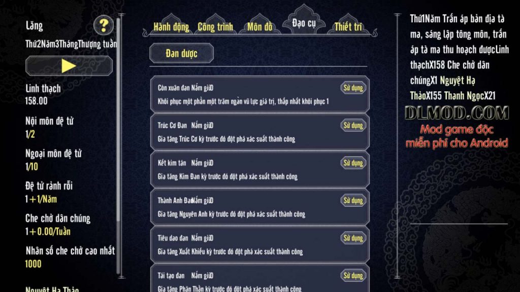 Khai Tông Lập Phái mod việt hoá mới nhất cho Android [Trang 625]