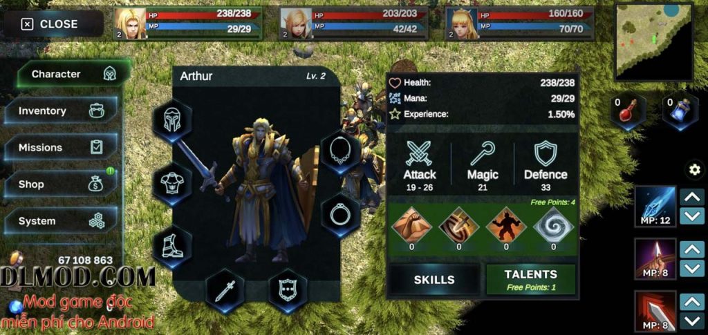 Fantasy Heroes mod tiền (money) – Game chiến binh Fantasy cho Android