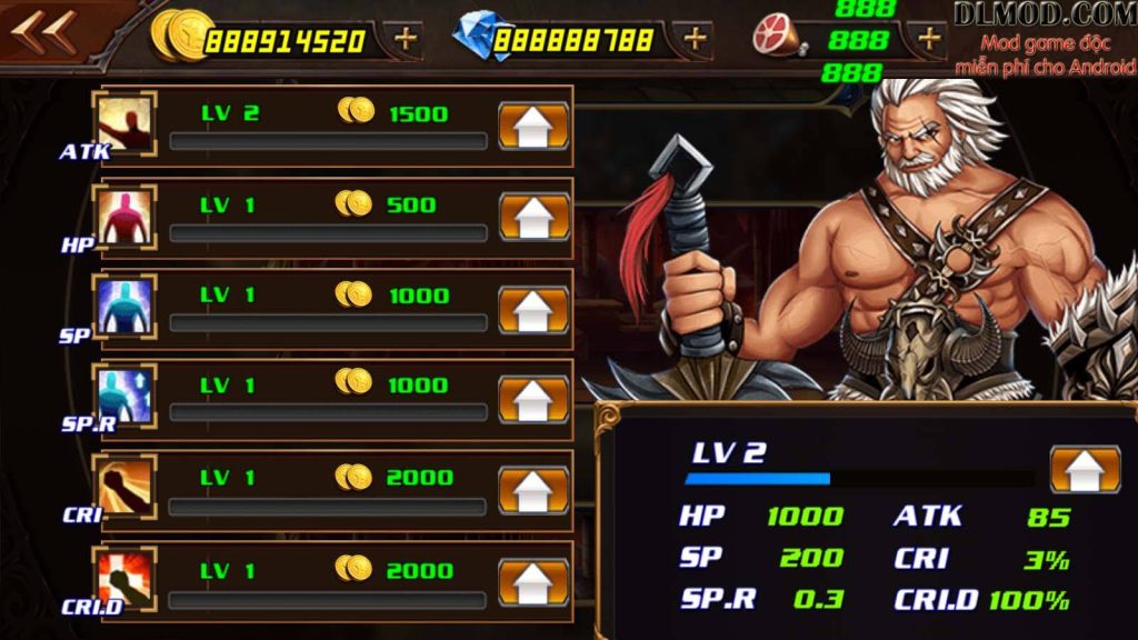 Death Blade Fight mod tiền (money) – Game nhập vai kiểu Java RPG cho Android