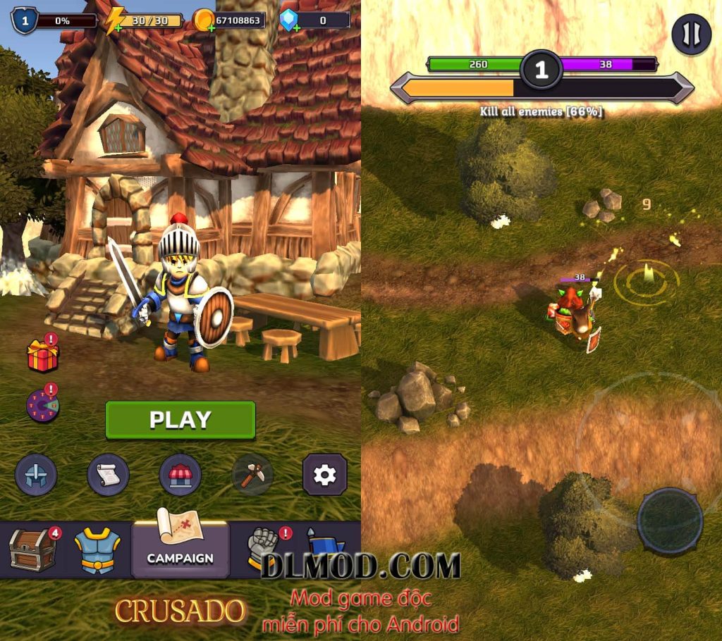 Crusado mod tiền (money) – Kết hợp nhập vai và chiến thuật cho Android