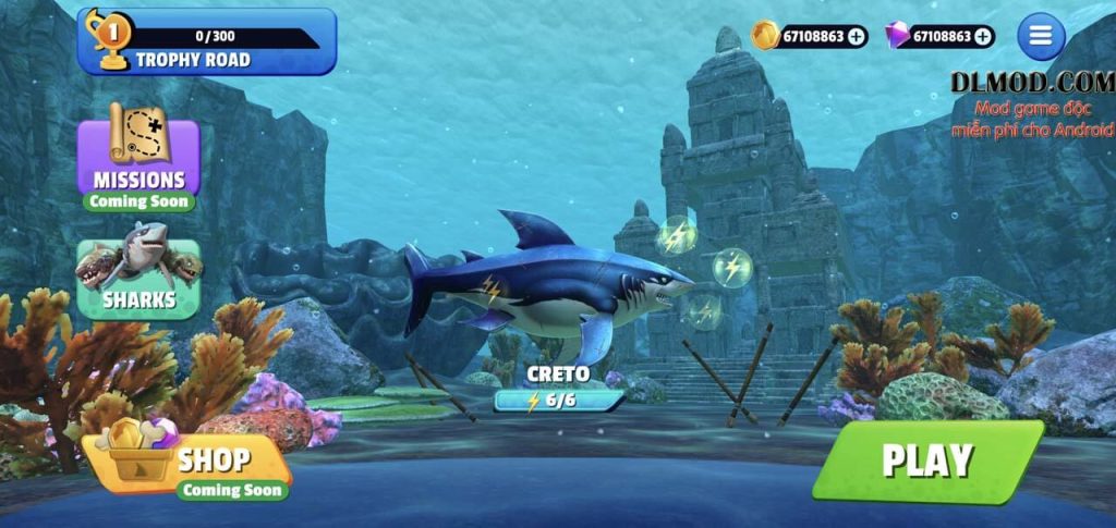 Hungry Shark Primal mod tiền (money) mới nhất cho Android
