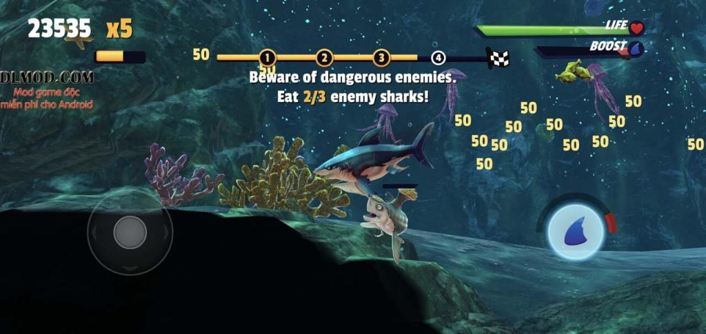 Hungry Shark Primal mod tiền (money) mới nhất cho Android