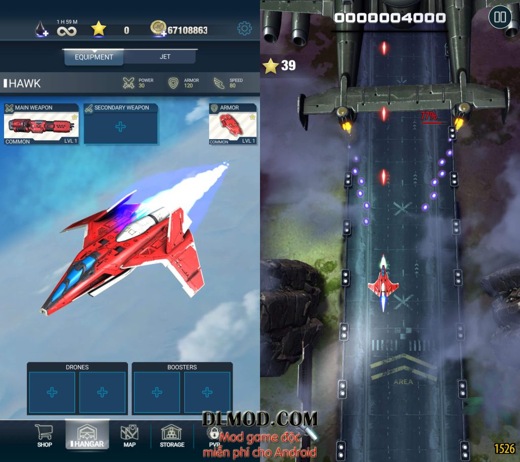 Red Hunt mod tiền (money) – Gam bá chủ bầu trời cho Android