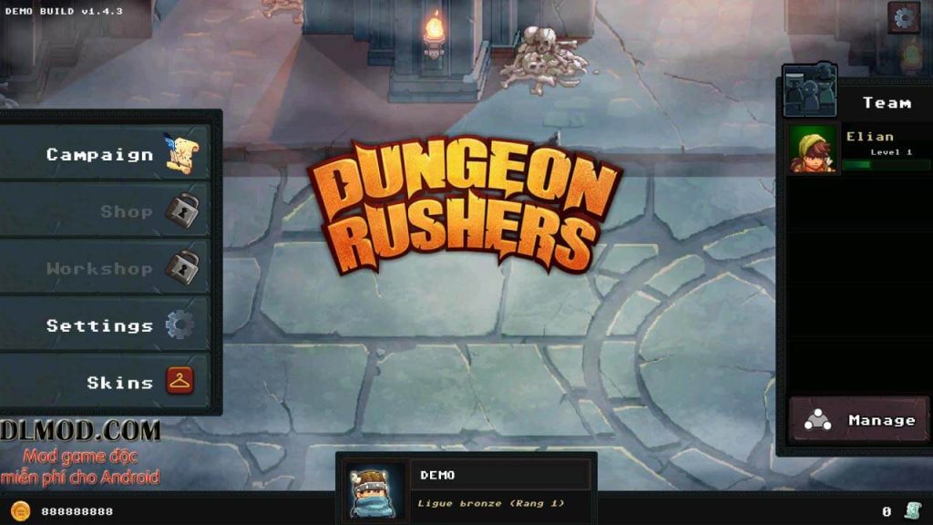 Dungeon Rushers mod tiền (money) – Game kẻ dẹp loạn RPG cho Android