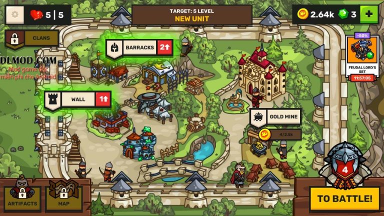 Towerwall mod tiền (money) – Game phòng thủ tường thành cho Android