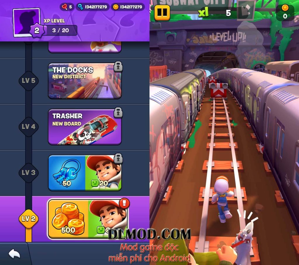 Subway Surfers City mod tiền (money) – Game vẽ bậy đường tàu cho Android